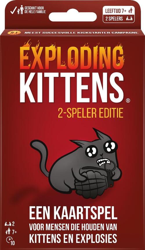 Exploding Kittens - 2 Speler Editie | Spel | 0810083041407 | Bruna