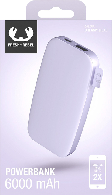 Fresh N Rebel Powerb 6000 Mah -Fast Charging Dreamy Lilac ...