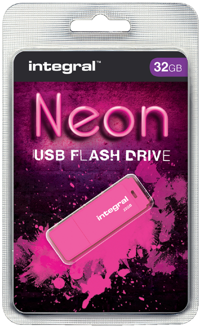 Usb-Stick 2.0 Integral 32GB Neon Roze | Kantoorartikel | 434925 | Bruna