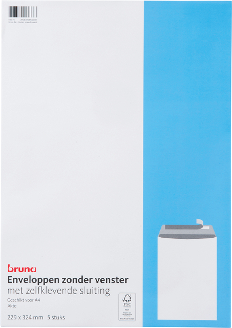 Envelop Bruna Akte C4 229X324MM Zelfklevend Wit 5 Stuks ...