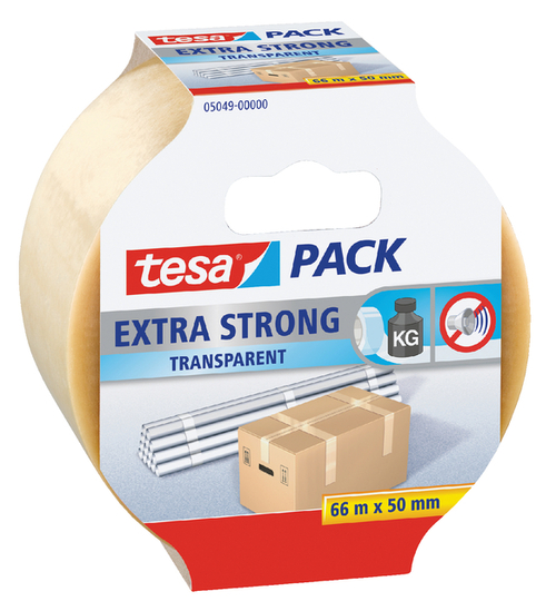 Verpakkingstape Tesapack® Extra Strong 66MX50MM PVC Transparant ...