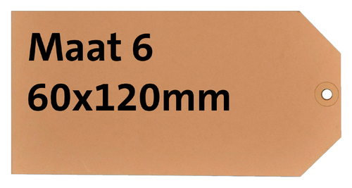Label Karton Nr 6 200GR 60X120MM Chamois 1000 Stuks | Kantoorartikel ...