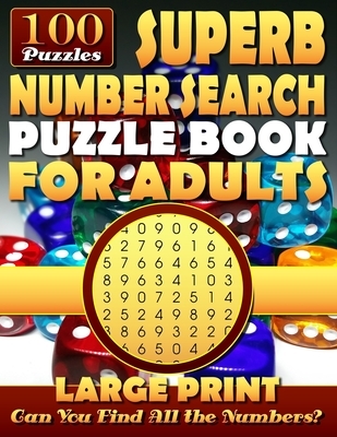 Superb Number Search Puzzle Book for Adults: Large print.: Number Word ...