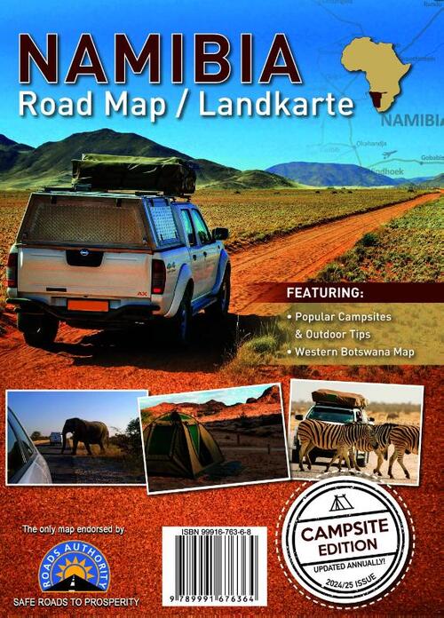 Namibia Road Map / Landkarte Campsite Edition, Uwe U. Jäschke ...