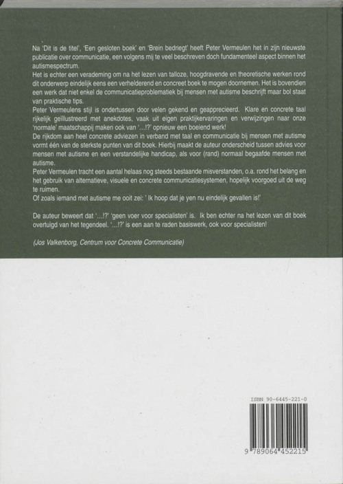 Over autisme & communicatie, Peter Vermeulen | Boek | 9789064452215 | Bruna