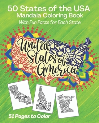 50 States of the USA Mandala Coloring Book: With Fun Facts for Each ...