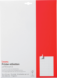 Etiket Bruna 70X37MM 360Stuks | Kantoorartikel | 796399 | Bruna
